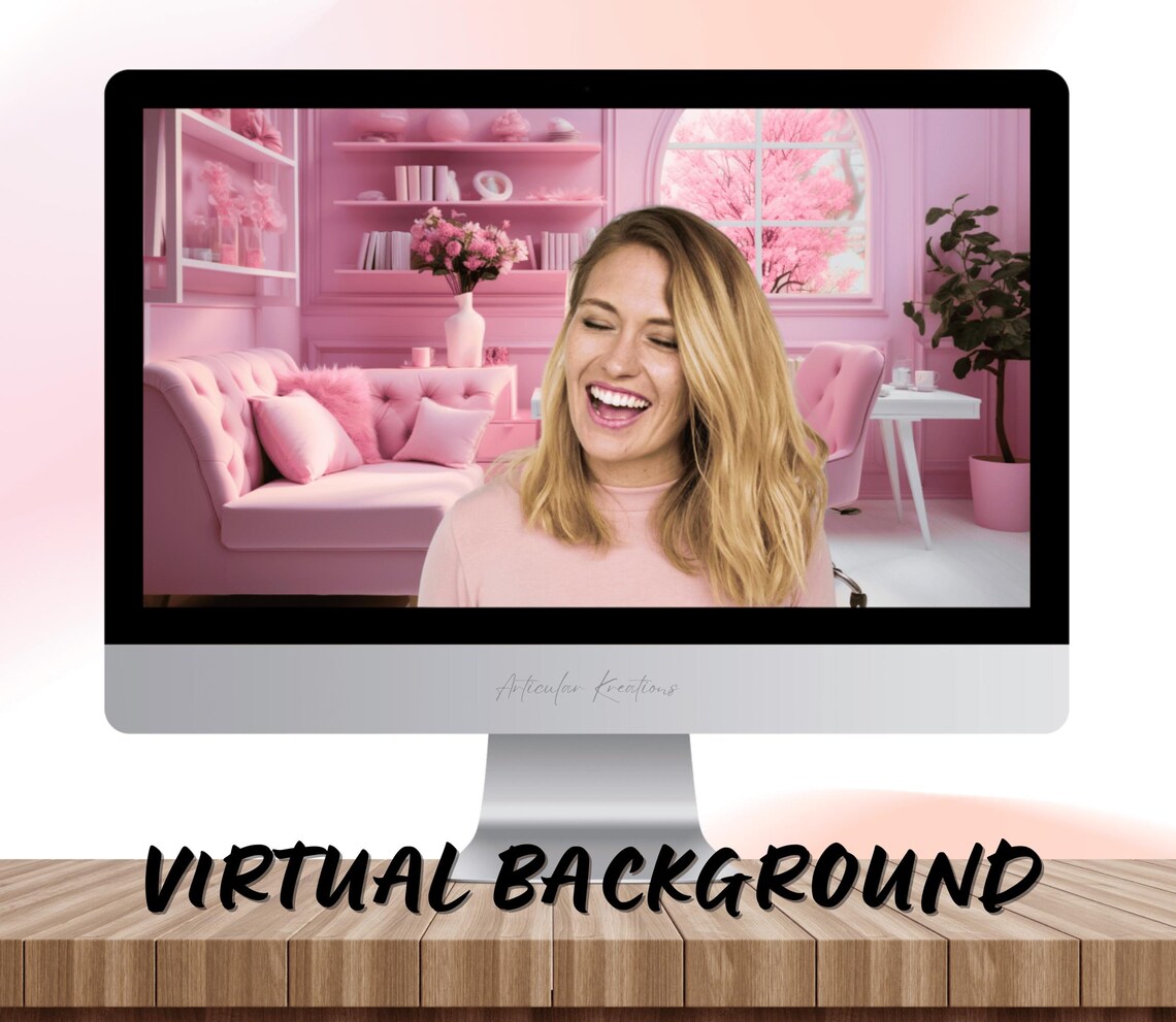 Pink Home Office Background Zoom Background Microsoft Teams Background ...