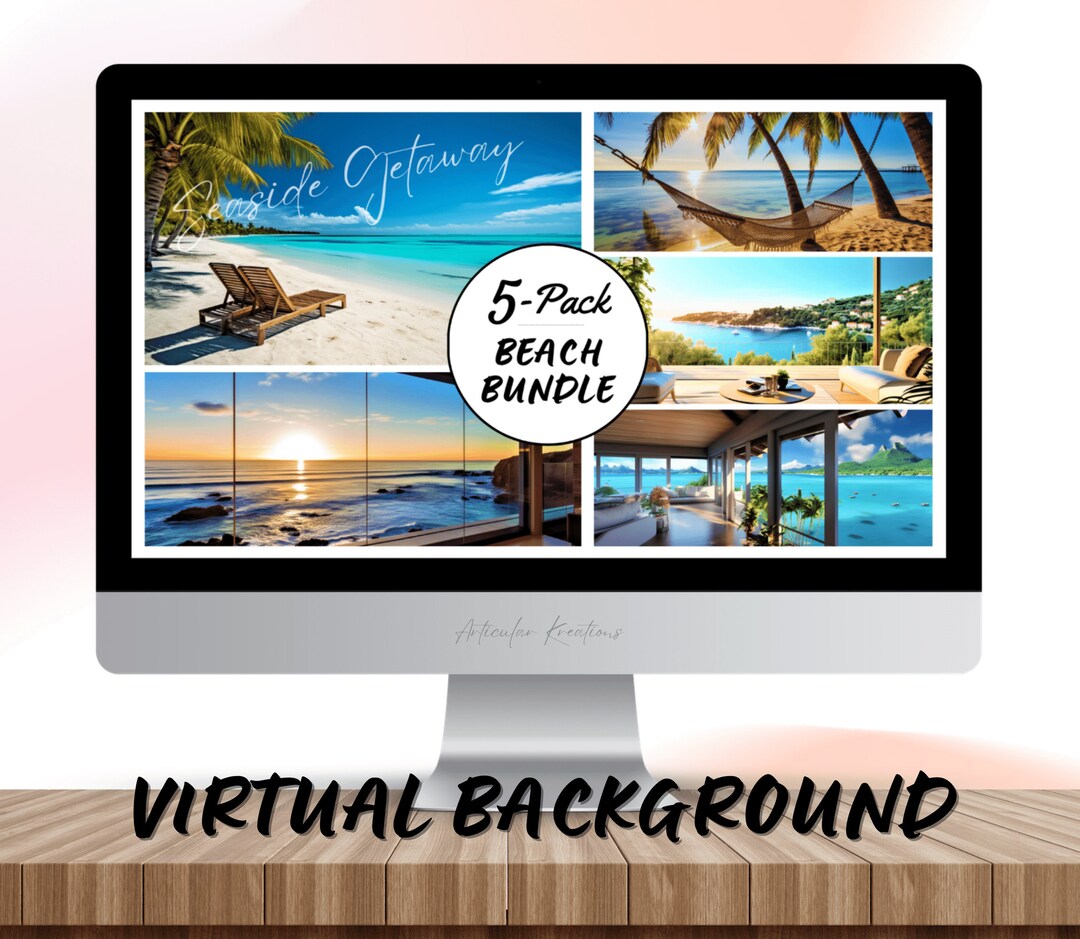 Beach Backdrop Bundle Zoom Background Virtual Background Microsoft Team ...
