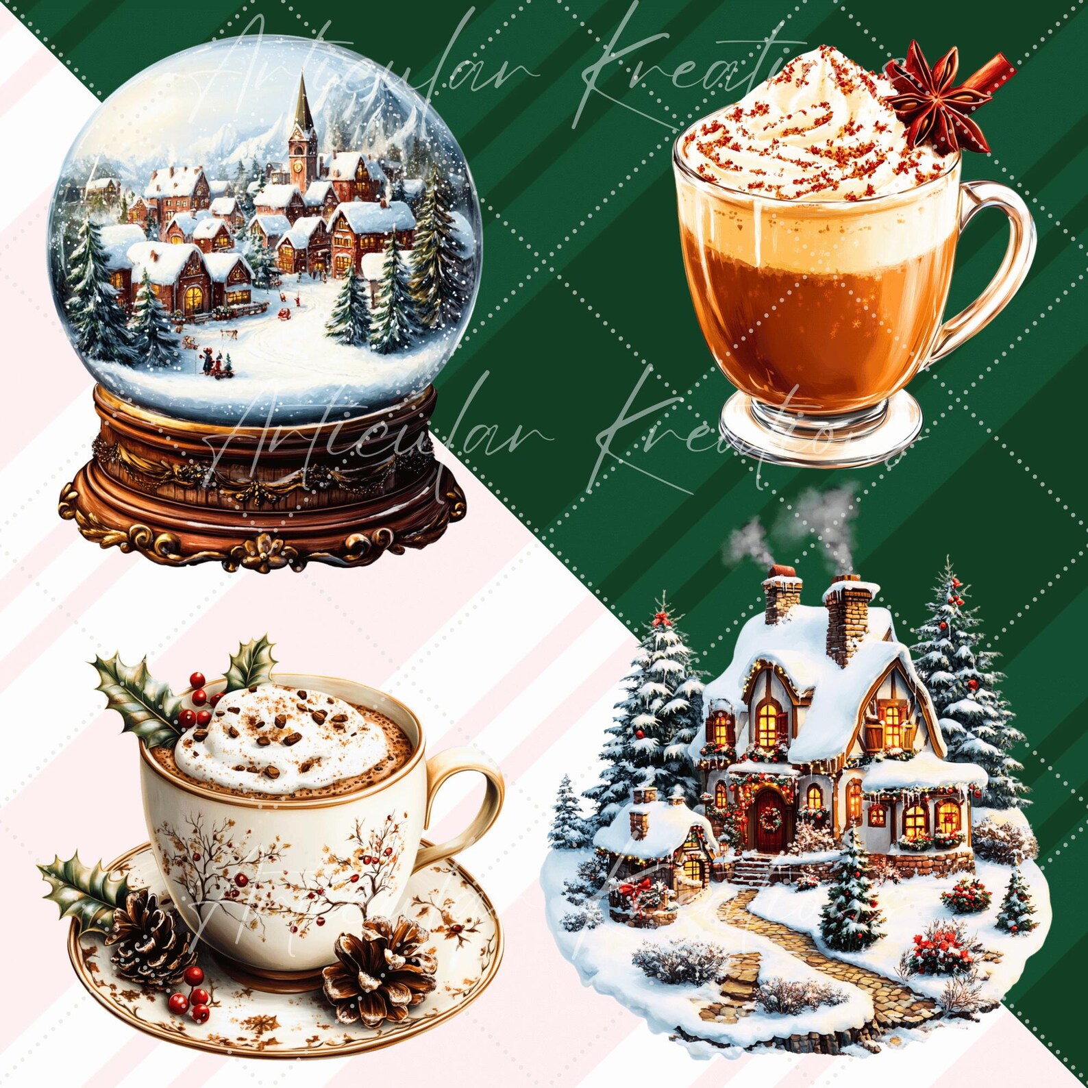 32 PNG / SVG Downloadable Clipart Set | Merry Christmas PNG ...