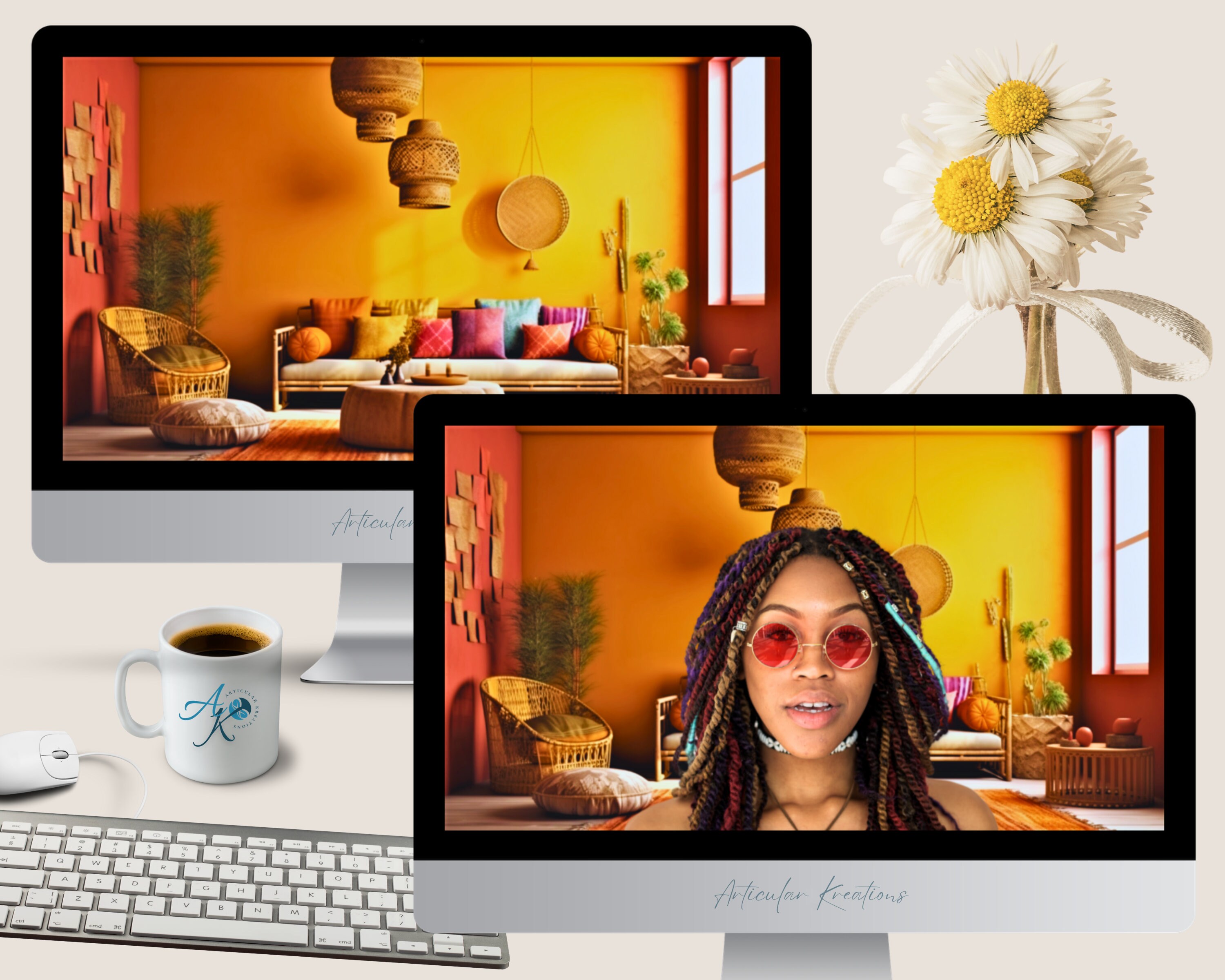 Boho Background Zoom Background Microsoft Teams Background - Etsy