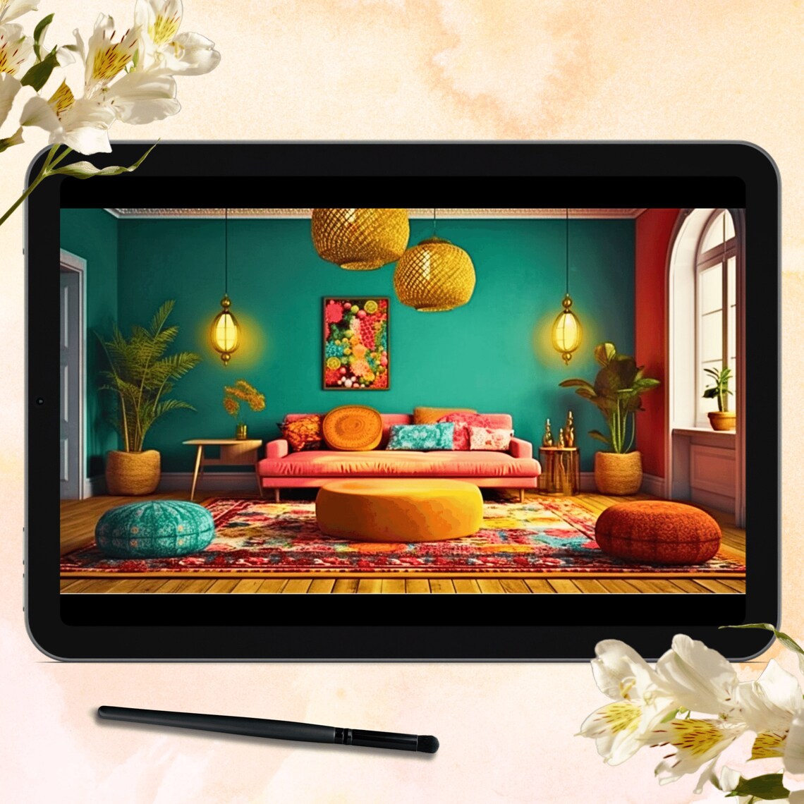 Boho Background Zoom Background Microsoft Teams Background Virtual ...