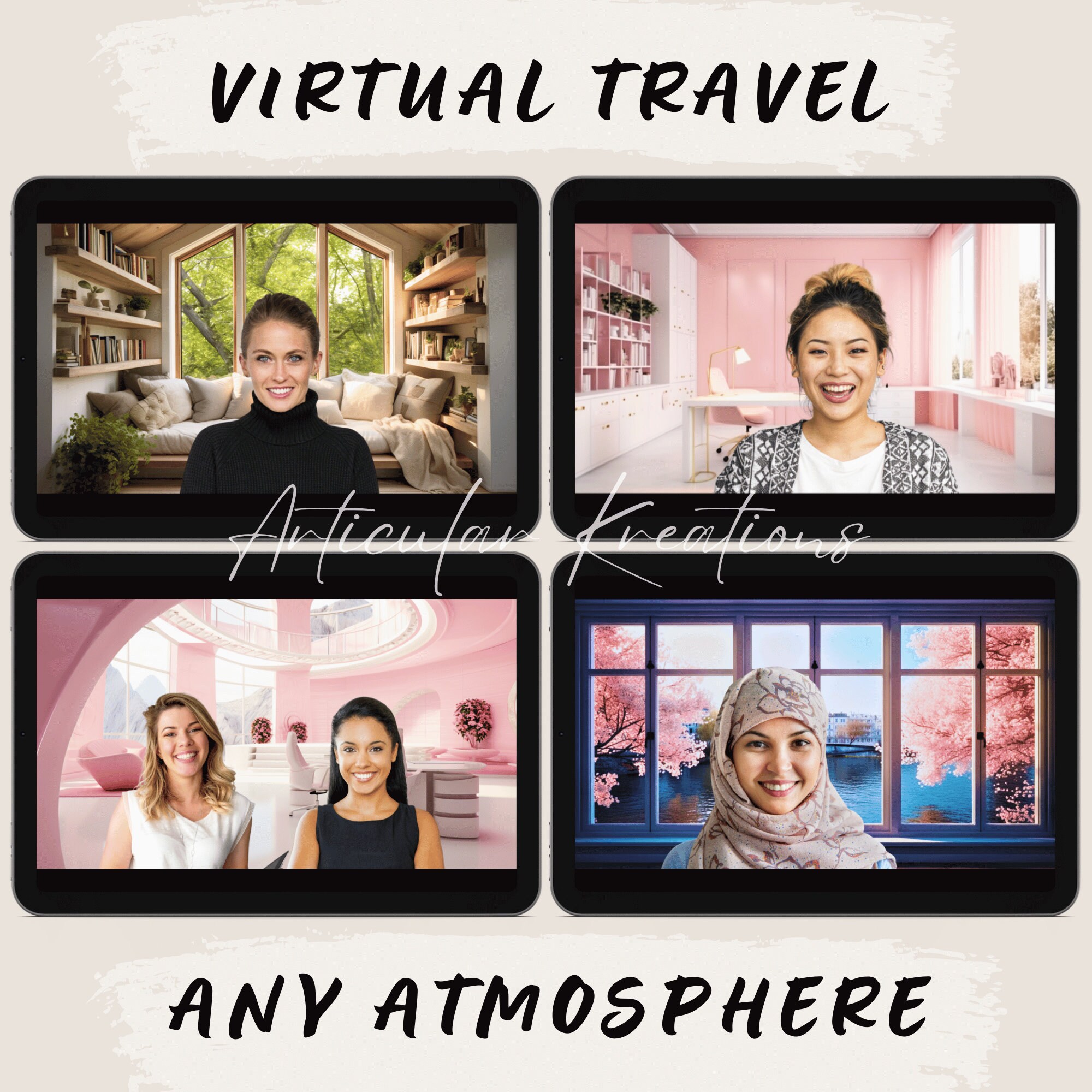 Pink Home Office Background Zoom Background Microsoft Teams Background ...