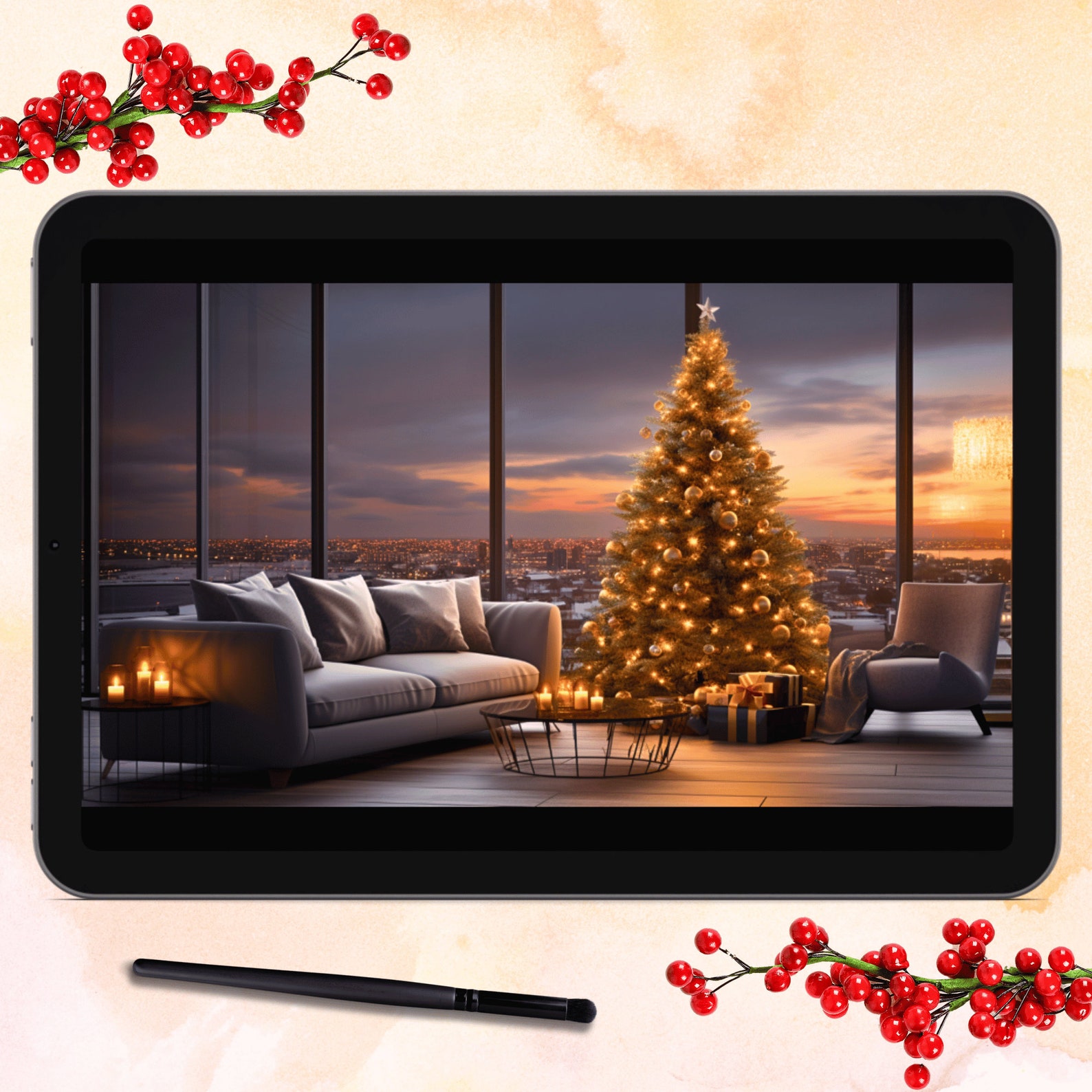 Christmas Background Zoom Background Christmas Virtual Background ...