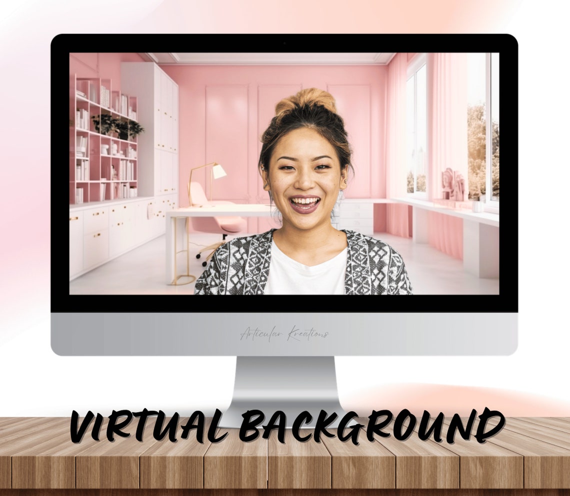 Pink Home Office Background Zoom Background Microsoft Teams Background ...