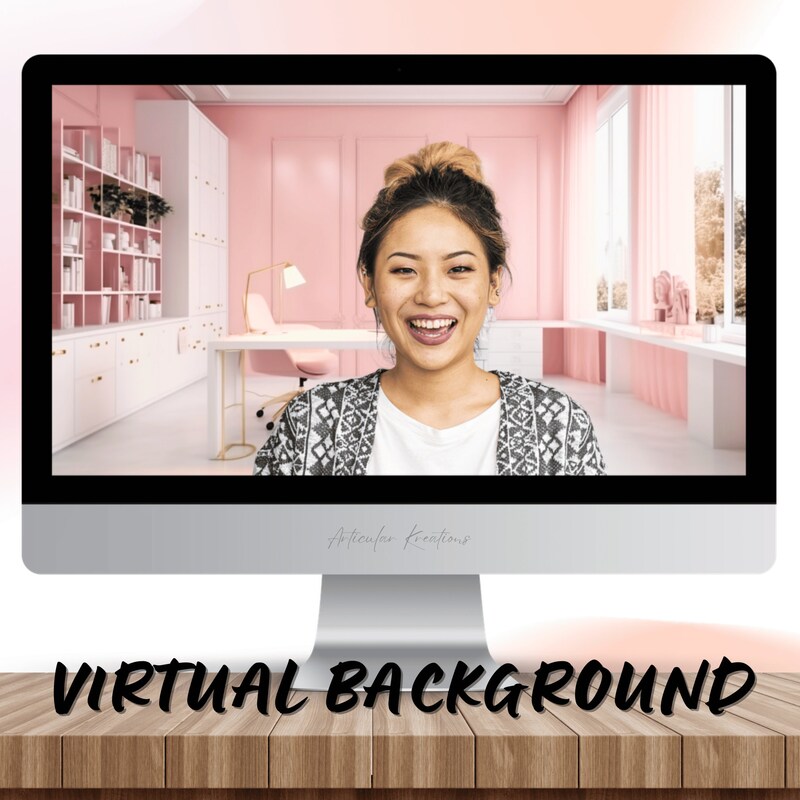 Pink Office Microsoft Teams Backdrop - Etsy