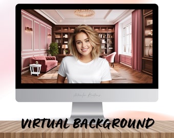 Pink Home Office Background Zoom Background Microsoft Teams Background ...