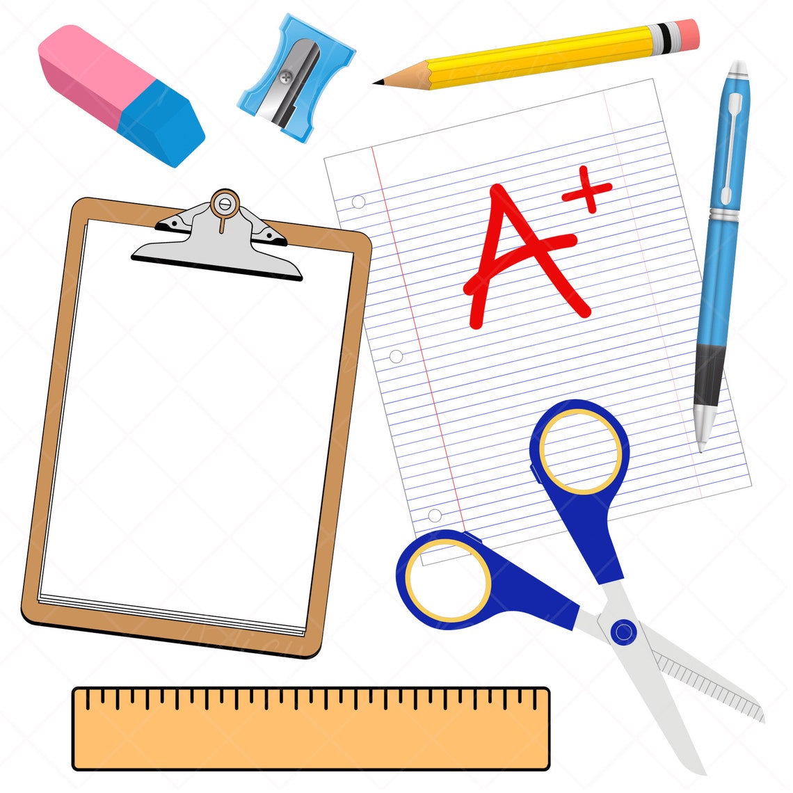 25 School Clipart Set | Downloadable Clipart Bundle | School Supply PNG ...
