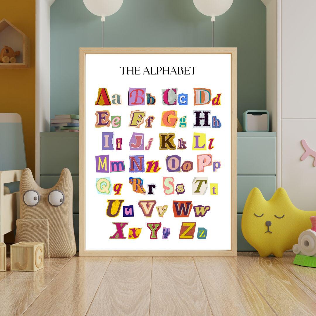 Alphabet Poster, Educational Wall Art Printable, Homeschool Classroom ...