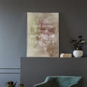 Inspirational Quote Wall Art - Watercolor Background, Empowerment, Word ...