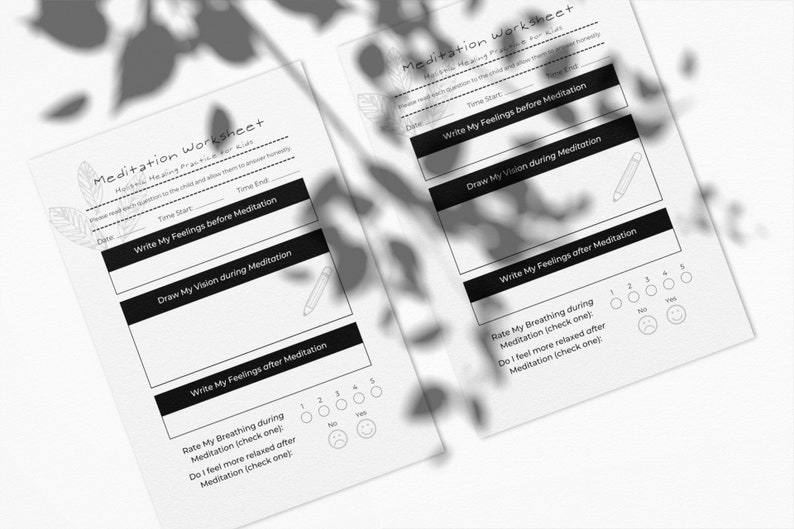 Meditation Worksheet for Kids & Teens – Printable Mindfulness and ...