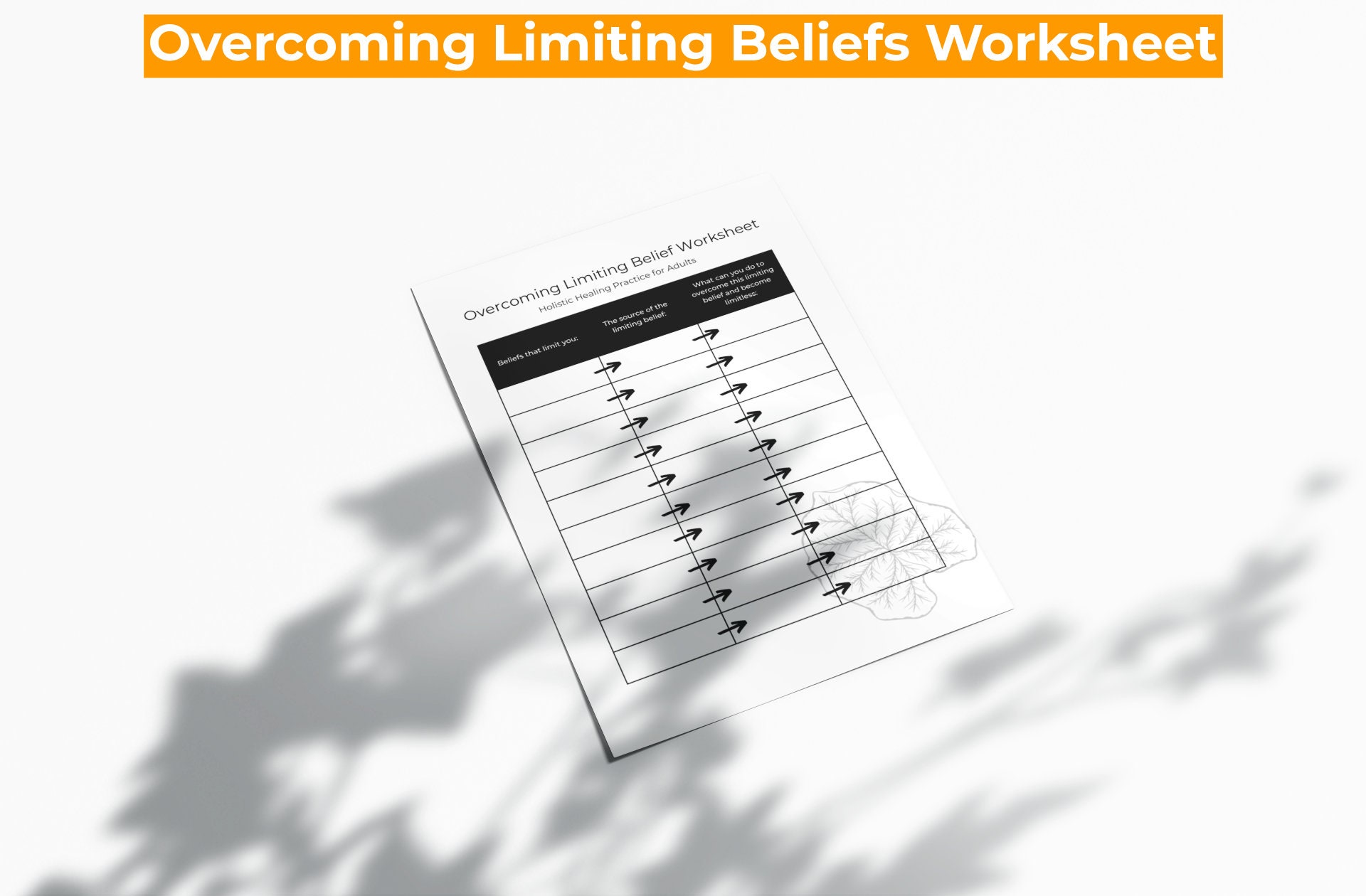 Overcoming Limiting Beliefs Worksheet Holistic Healing Practice for ...