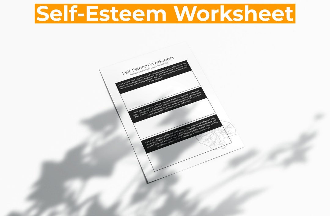 Self-esteem Worksheet Holistic Healing Practice for Adults - Confidence ...