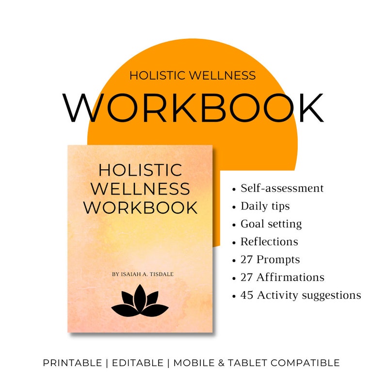 Holistic Wellness Workbook – Self Care & Self Love Guide, Digital ...