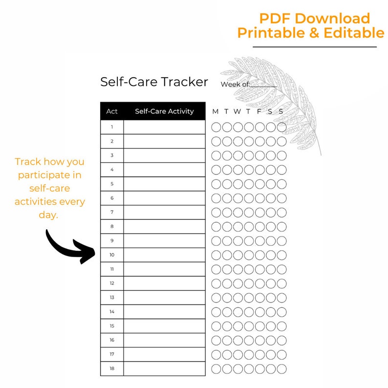 Self-care Tracker - Planner, Template, Daily, Self Care, Self Love ...