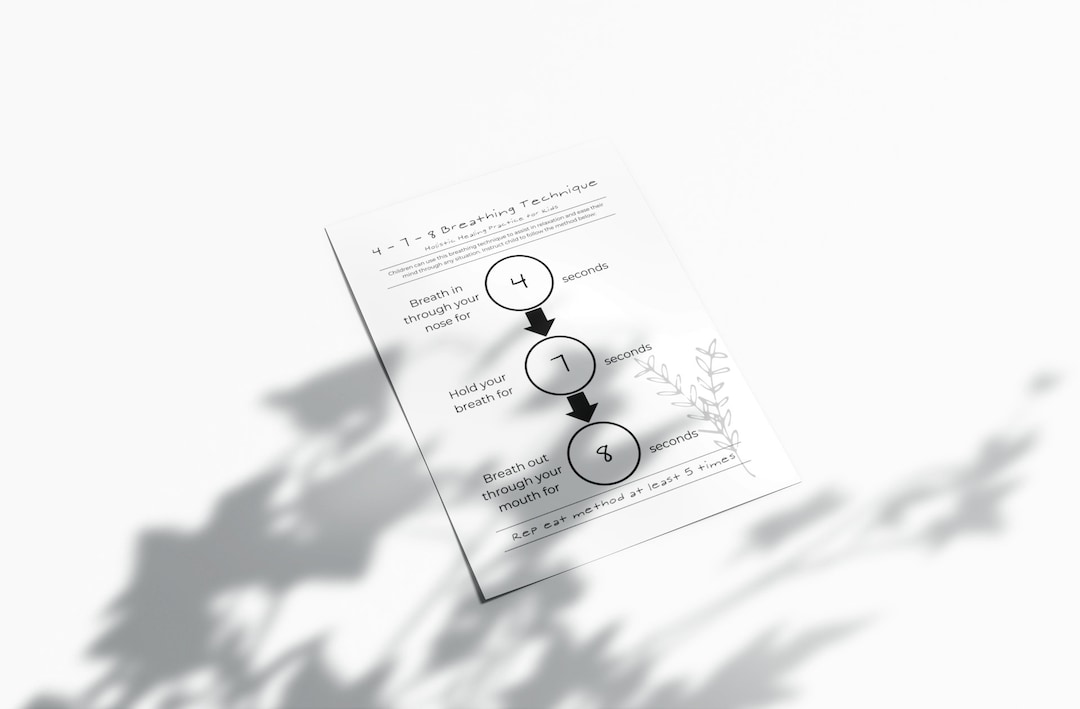 4-7-8 Breathing Technique - Kids Handout, Calming, Self Care, Self Love ...