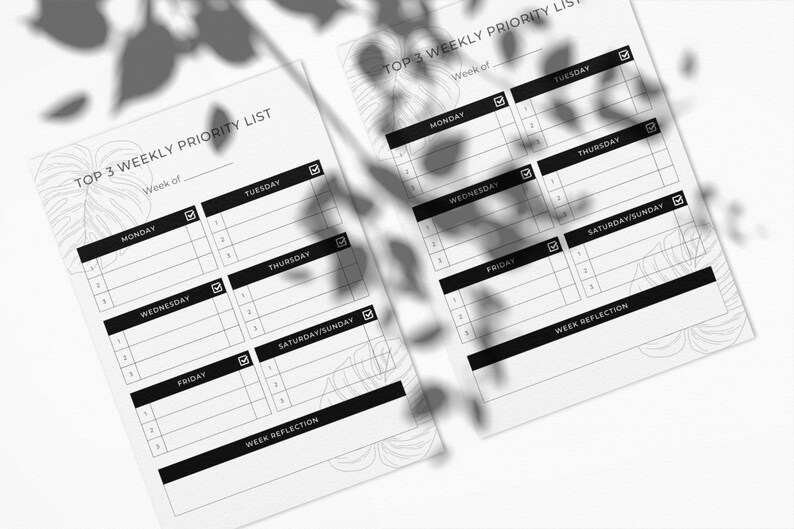 Top 3 Weekly Priority List - Task Priority, to Do List, Daily ...