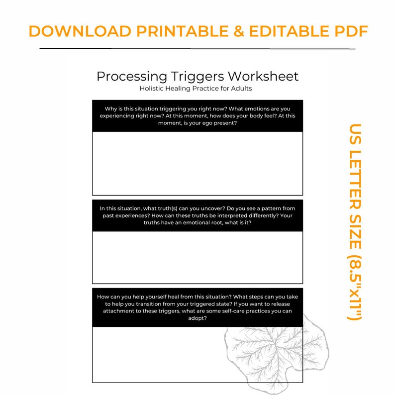 Processing Triggers Worksheet – Digital Printable for Adults & Teens ...