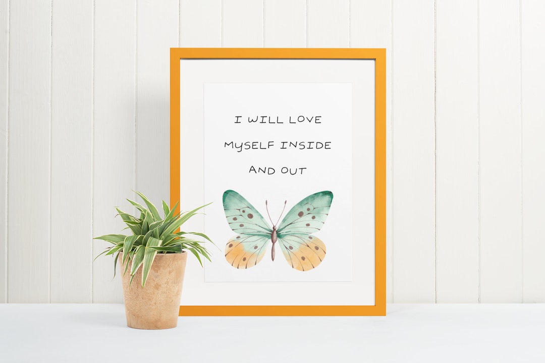 Children Affirmations - Butterfly, Inspirational Wall Art, Kids Wall ...