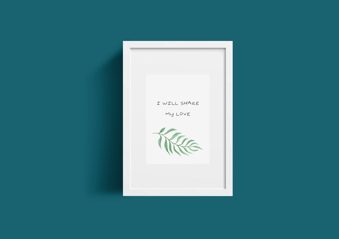 Children Affirmations Plant, Leaf, Inspirational Wall Art, Kids Wall ...