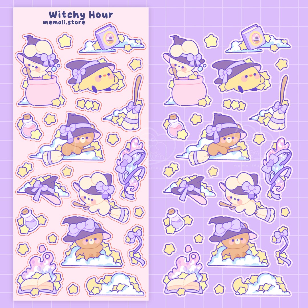 Witchy Witches Deco, Planner, Journaling Stickers Cute Kawaii Aesthetic ...