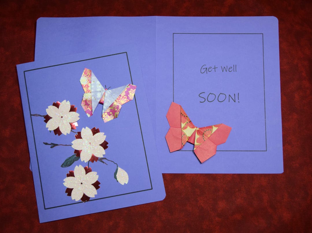 Origami Butterfly Get Well Card - Etsy