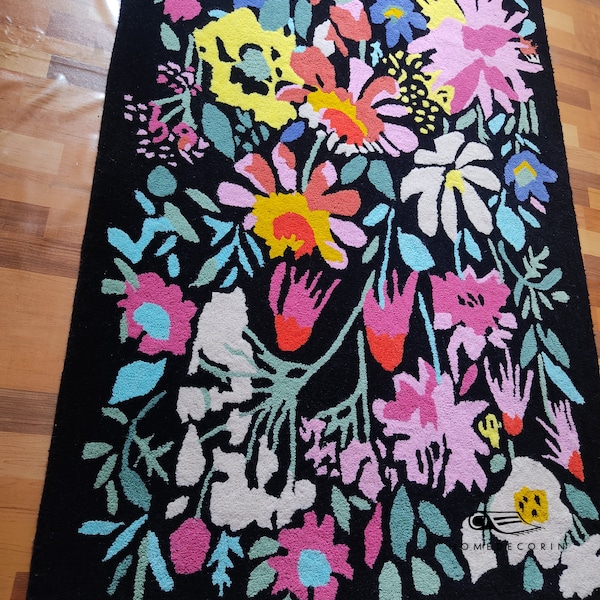 Floral Tufted Rug - Etsy