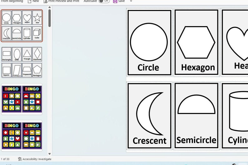 Printable Shapes Bingo Play Learning for the Classroom, Homeschooler's ...