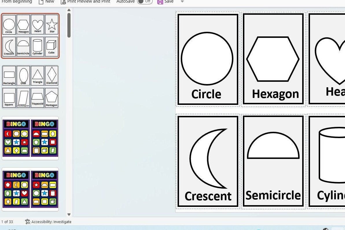 Printable Shapes Bingo Play Learning for the Classroom, Homeschooler's ...