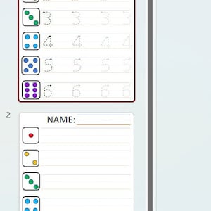 Dice Number Writing Practice Printable Worksheets for Kids - Etsy
