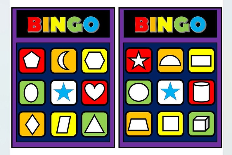 Printable Shapes Bingo Play Learning for the Classroom, Homeschooler's ...