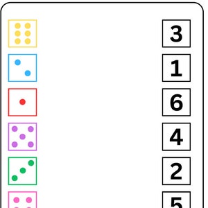 Learning Numbers 1-6 Fun Dice Printable Worksheets for Preschool and ...