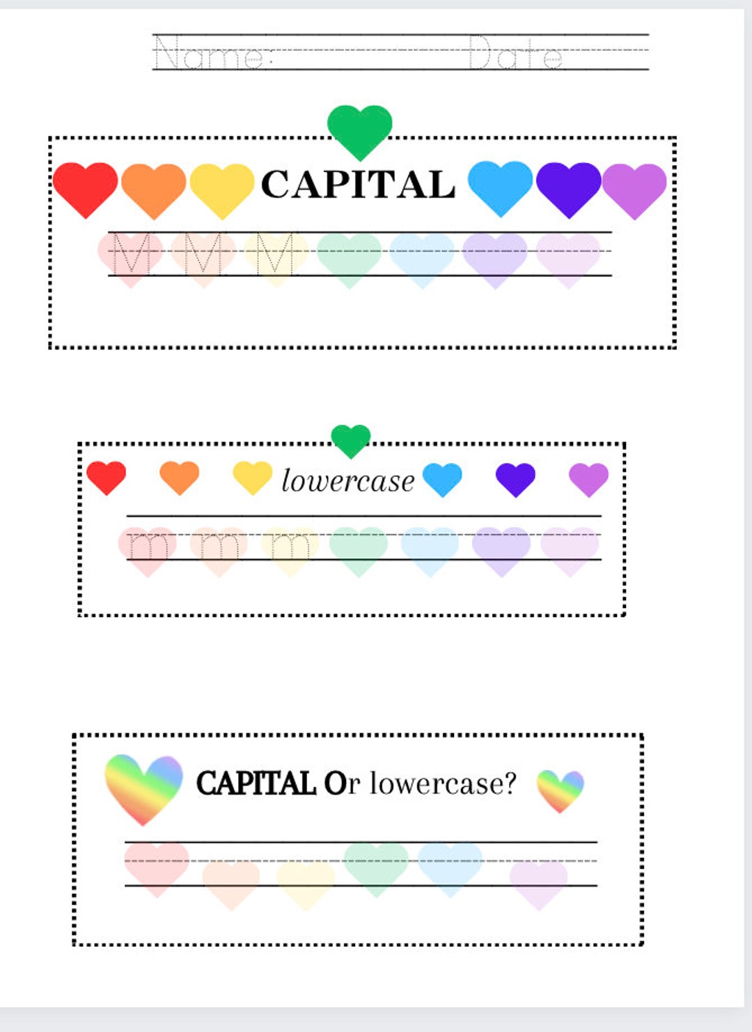 Capital and Lower Case Letter Writing Practice Printable Worksheets ...