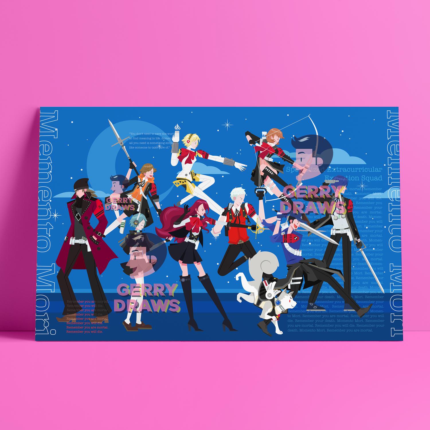 Póster artístico de Persona 3 Reload SEES, colorido fan art del anime y ...