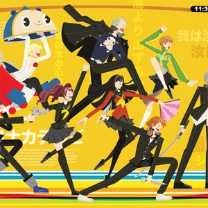 Persona 4 Investigation Team Art Digital Print Poster, Colorful Persona ...