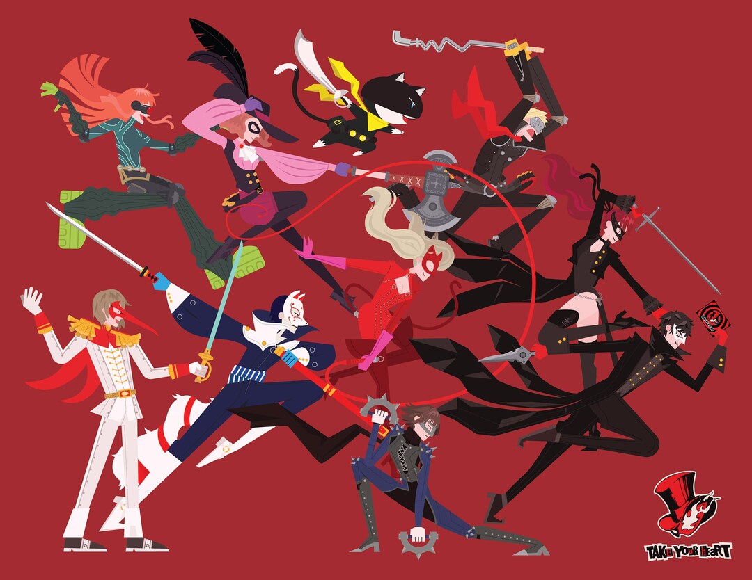 Persona 5 Phantom Thieves Art Print Poster Colorful Persona 5 - Etsy