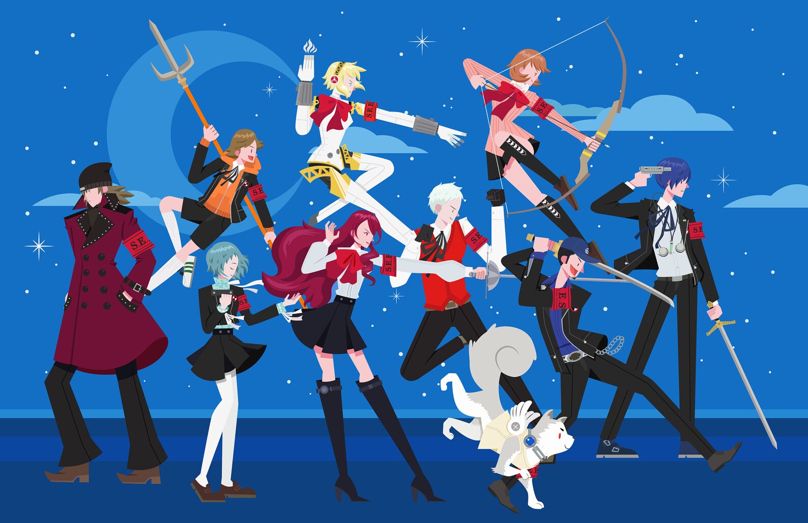 Persona 3 SEES Art Print Poster Colorful Persona 3 Anime & - Etsy