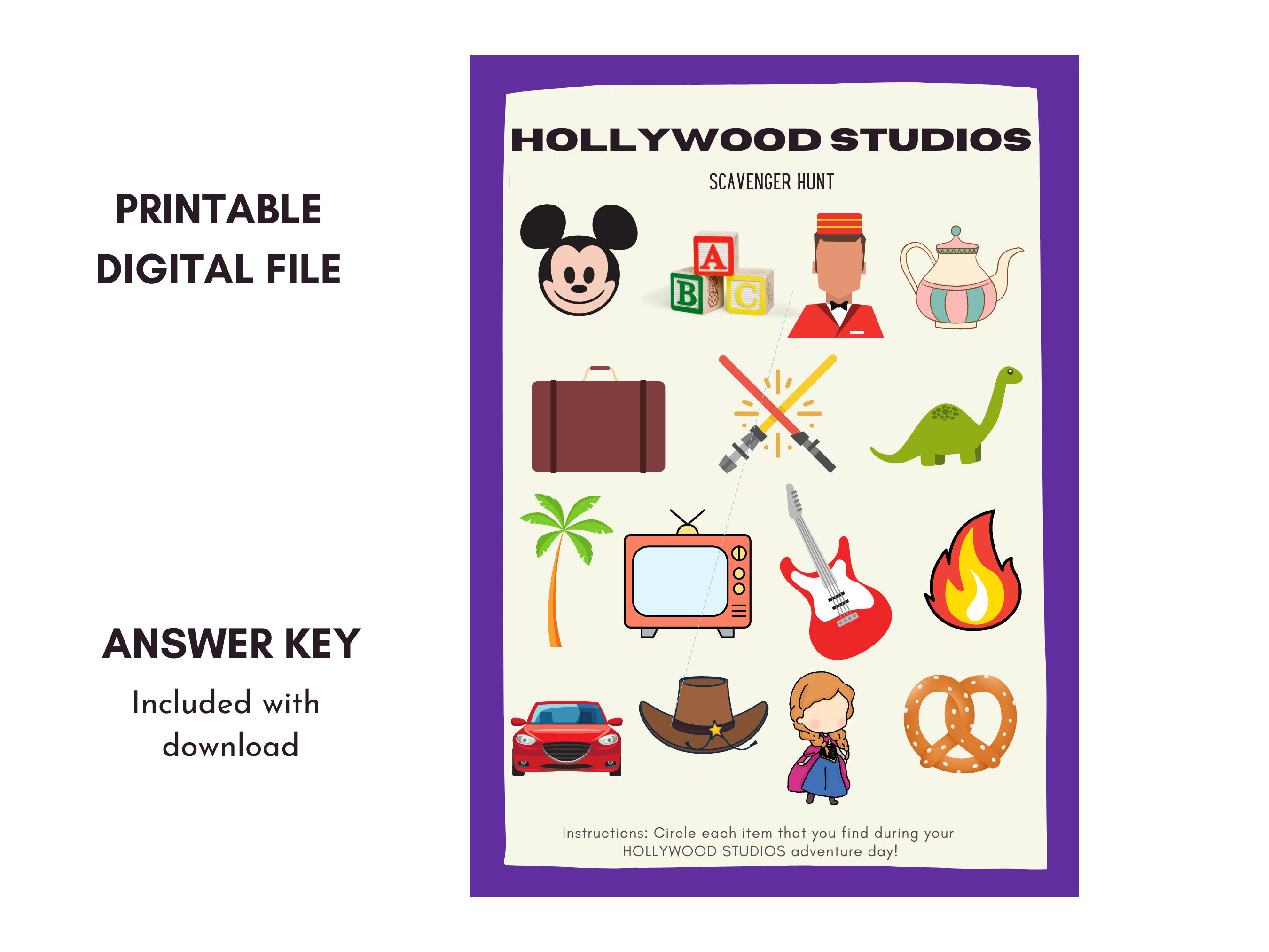 Printable Hollywood Studios Scavenger Hunt, WDW, PDF - Etsy