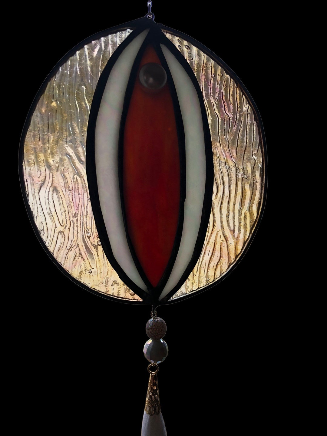 Yoni Stained Glass Sun Catcher Peaches and Cream - Etsy