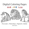 Coloring Pages PRINTABLE Pdf Magical World of Horses for Adults Teens ...