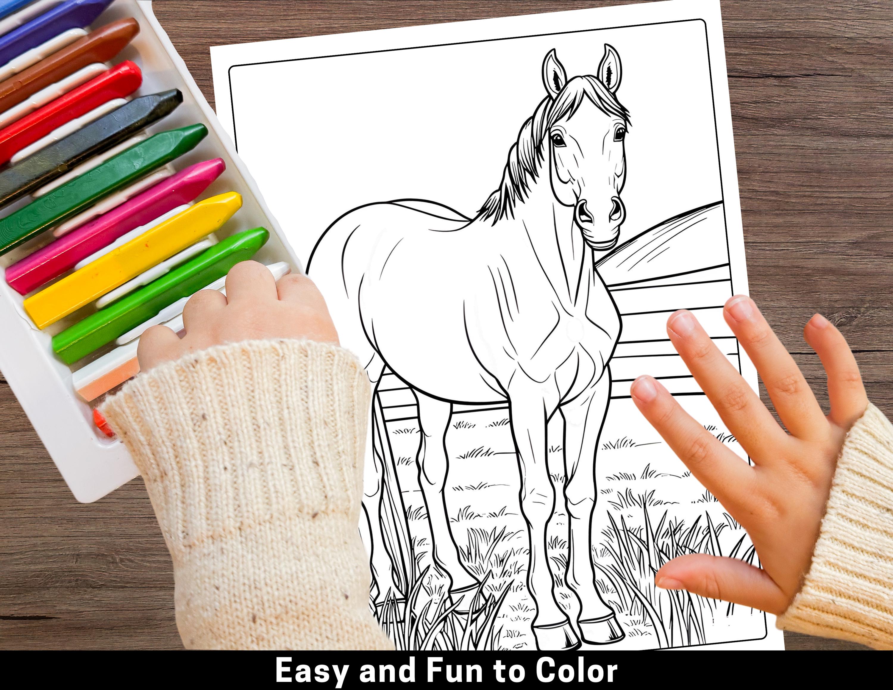 Horse Coloring Pages | 10 Printable Designs (PDF, PNG) - Etsy