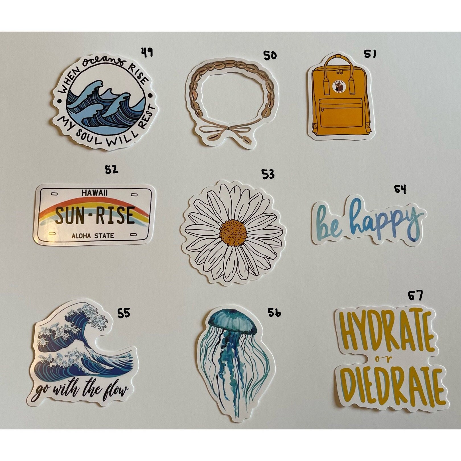 Water Proof Vynl Sticker for Hydro Flask, Cute Sticker, Summer Sticker ...