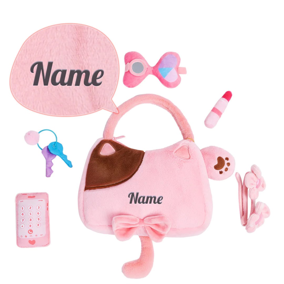 Personalized Baby's First Purse Plush Playset Sound Toy Gift Set - Etsy