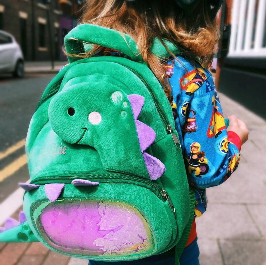 Personalized Plush Green Dinosaur Backpack Customized Baby - Etsy