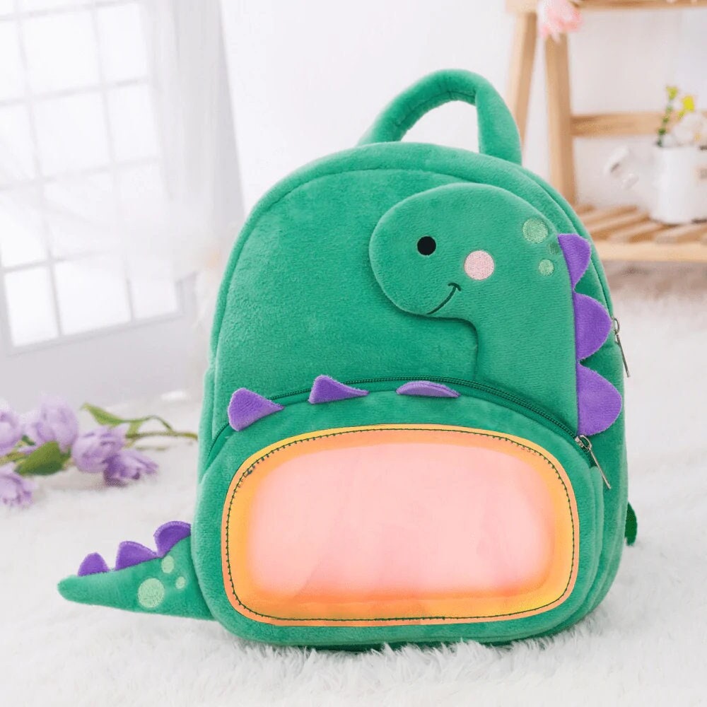 Personalized Plush Green Dinosaur Backpack Customized Baby - Etsy