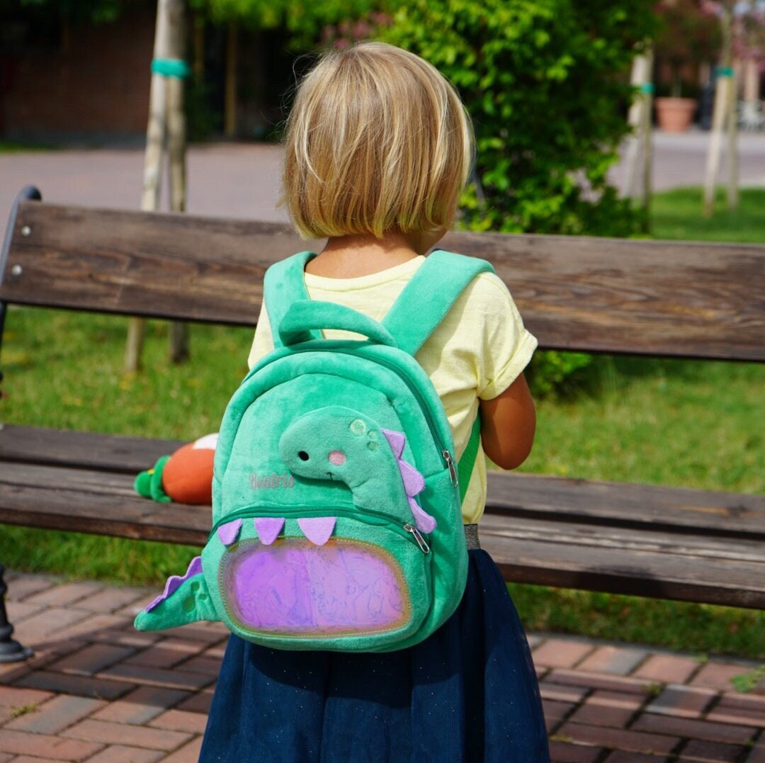 Personalized Plush Green Dinosaur Backpack Customized Baby - Etsy