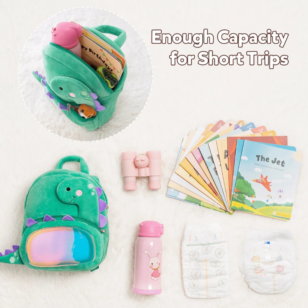 Personalized Plush Green Dinosaur Backpack Customized Baby - Etsy