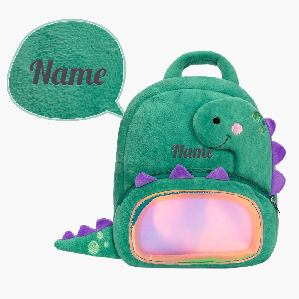 Personalized Plush Green Dinosaur Backpack Customized Baby - Etsy