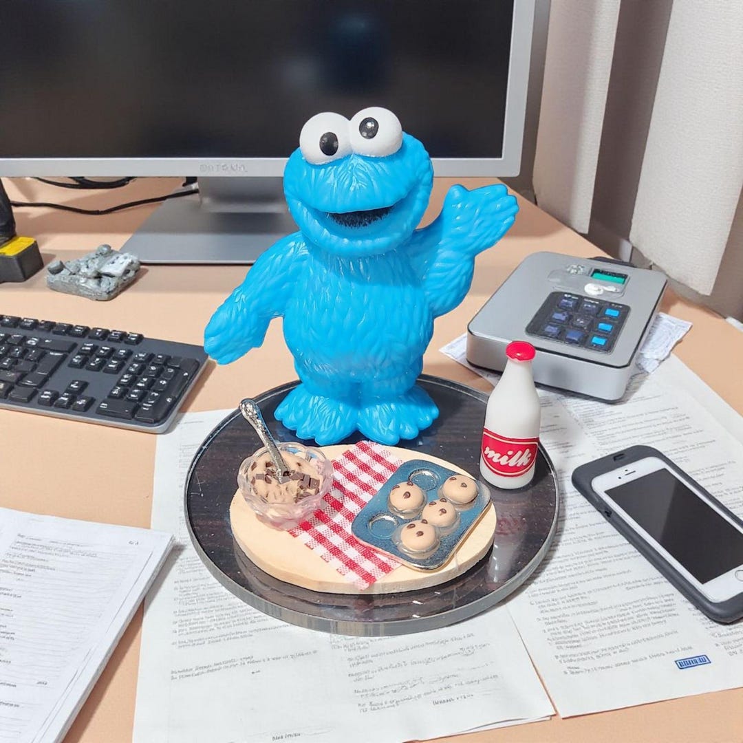 Cookie Monster Desk Decor or Cookie Monster Cake Topper. This Item is a ...