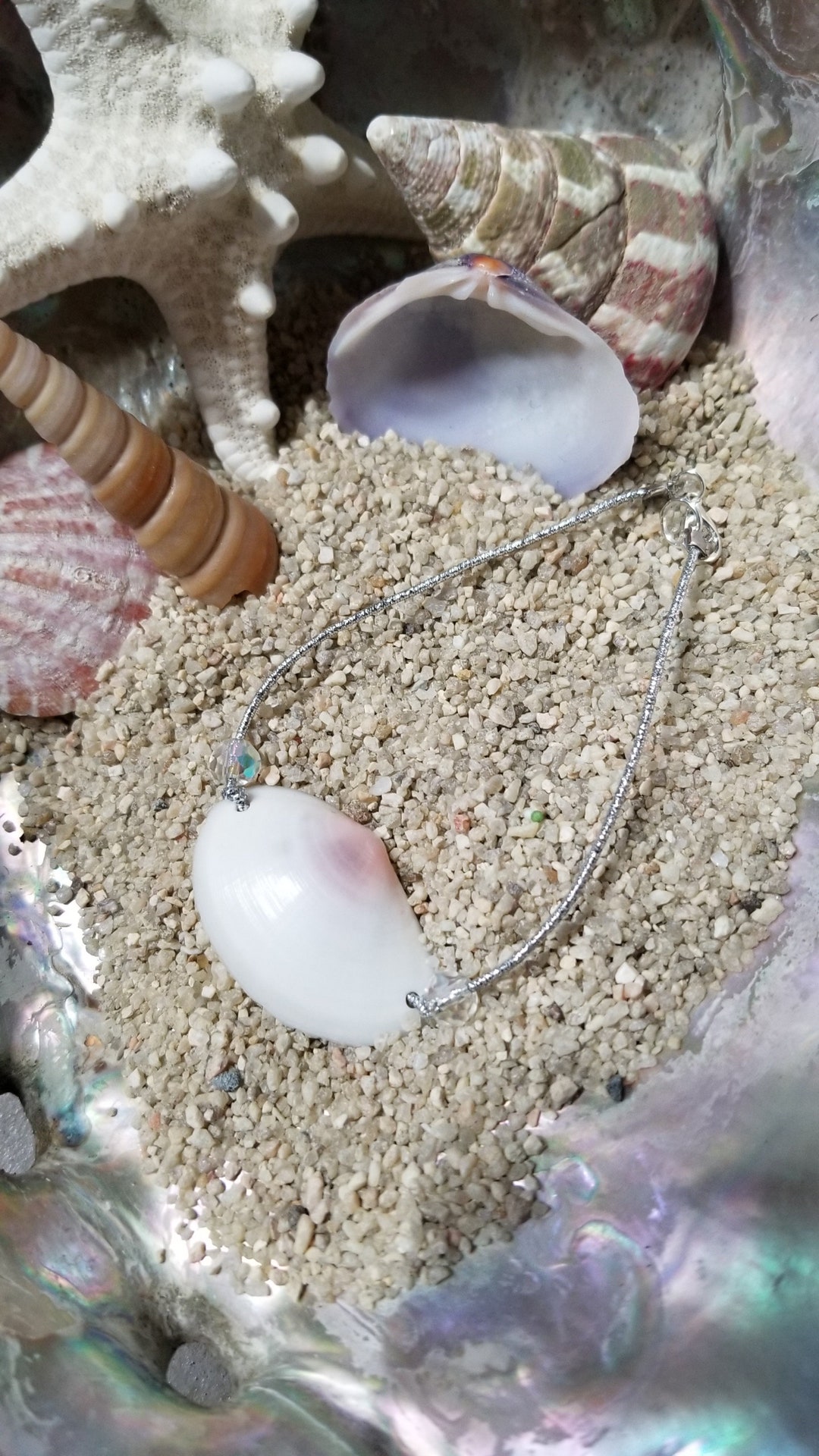 Pink and White Tellin Shell Bracelet - Etsy