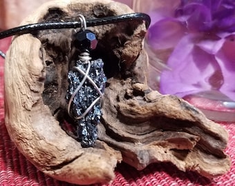 Silicon Carbide Dainty Wire Wrapped Crystal Necklace - Etsy